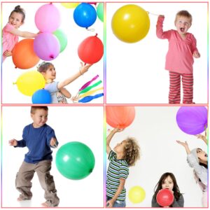 60 PCS Punch Balloons Neon Punch Balloons Heavy Duty Punching Balloons with Rubber Bands Handle for Kids Birthday Decorations Party Balloons Kids Outdoor Toys