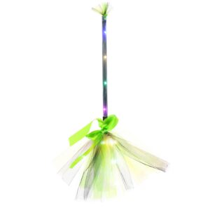 Beertoy Halloween Party Witch Broom with LED Lights Plastic Cosplay Broomsticks Props for Halloween Cosplay Costume Accessory Lighted Witch Broom