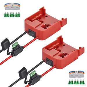 2 pack power wheels adapter for milwaukee m18,18v power wheels battery conversion kit with switch, fuse & wire terminals, 12awg wire, power connector for diy rc car toys and robotics