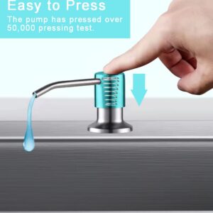 ONMUST Soap Dispenser for Kitchen Sink, Built in Soap Dispensers with 46 Inches Tube Connects Directly to Soap Bottle, No More Frequent Refills, Countertop Sink Soap Dispenser Pump with 500ML Bottle