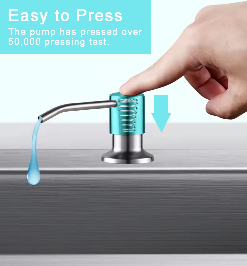 ONMUST Soap Dispenser for Kitchen Sink, Built in Soap Dispensers with 46 Inches Tube Connects Directly to Soap Bottle, No More Frequent Refills, Countertop Sink Soap Dispenser Pump with 500ML Bottle