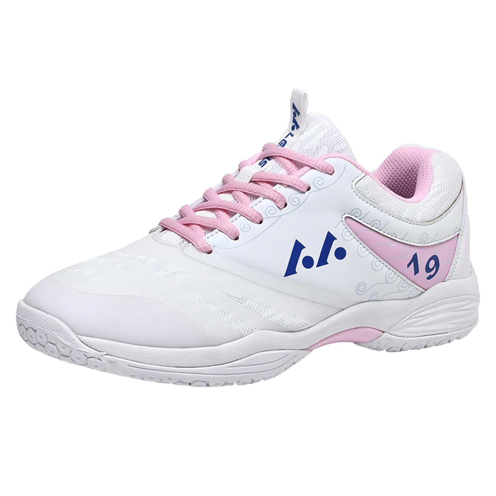 JiuQing Women's Badminton Shoes Lightweight Pickleball Tennis Sneakers Damping Non-Slip Cross-Training Shoes,Pink,9