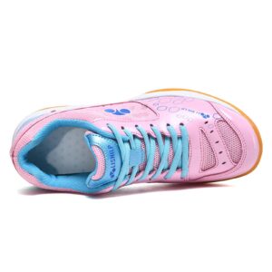 JiuQing Women's Badminton Shoes Tennis Pickleball Sneakers Breathable Lightweight Indoor Court Shoes,Pink,7.5