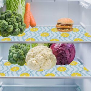 Shelf Liner for Kitchen Cabinets 15 Inch Wide X 20 Ft Non Adhesive Cabinet Drawer Liners for Shelves Non Slip Waterproof Lemon Printed Mat for Closet Bathroom Pantry Cupboard Refrigerator