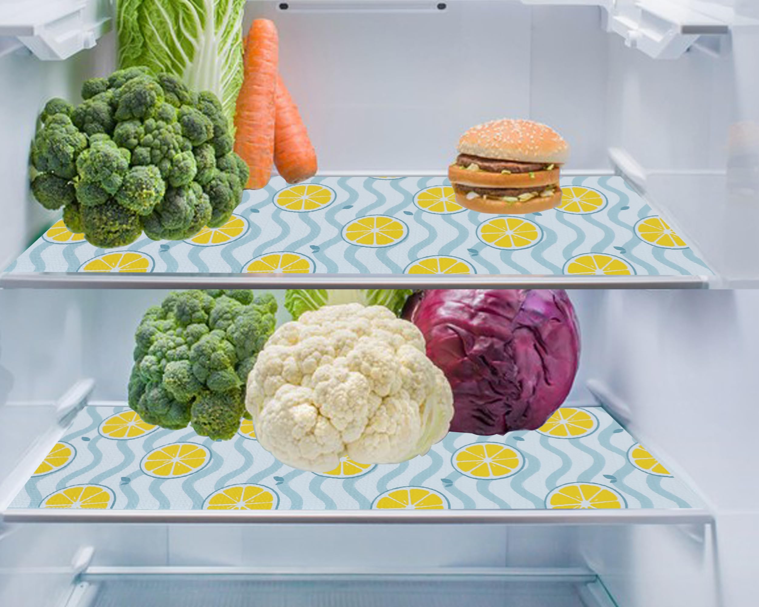 Shelf Liner for Kitchen Cabinets 15 Inch Wide X 20 Ft Non Adhesive Cabinet Drawer Liners for Shelves Non Slip Waterproof Lemon Printed Mat for Closet Bathroom Pantry Cupboard Refrigerator