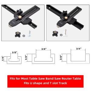 GOINGMAKE Thin Rip Jig Table Saw Jig Guide for Making Repetitive Narrow Thin Strip Cuts Woodworking Tools Fast Thin Ripping Guide for Table Saw Band Saw Router Table Fits for 3/8" x 3/4" T Slot