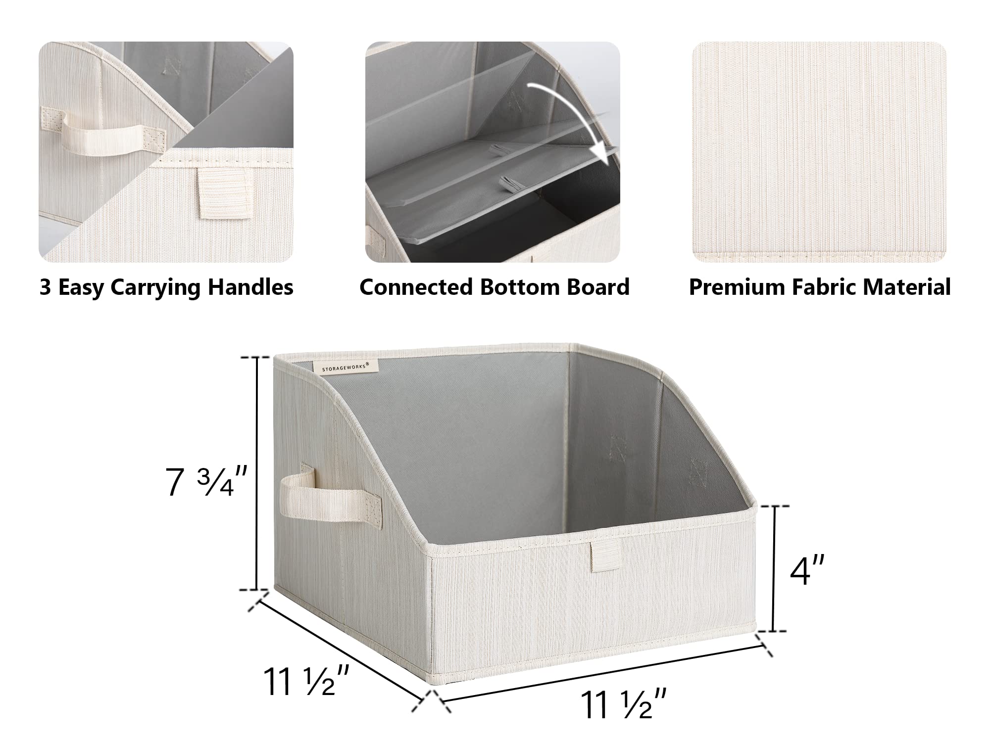 StorageWorks 3-Pack Foldable Trapezoid Storage Bins with 2-Pack Decorative Storage Boxes