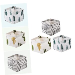 soesfoufu 3pcs toy storage baskets linen storage baskets fabric storage cubes with handles makeup storage basket cube storage bins collapsible basket bins cotton linen organizer foldable