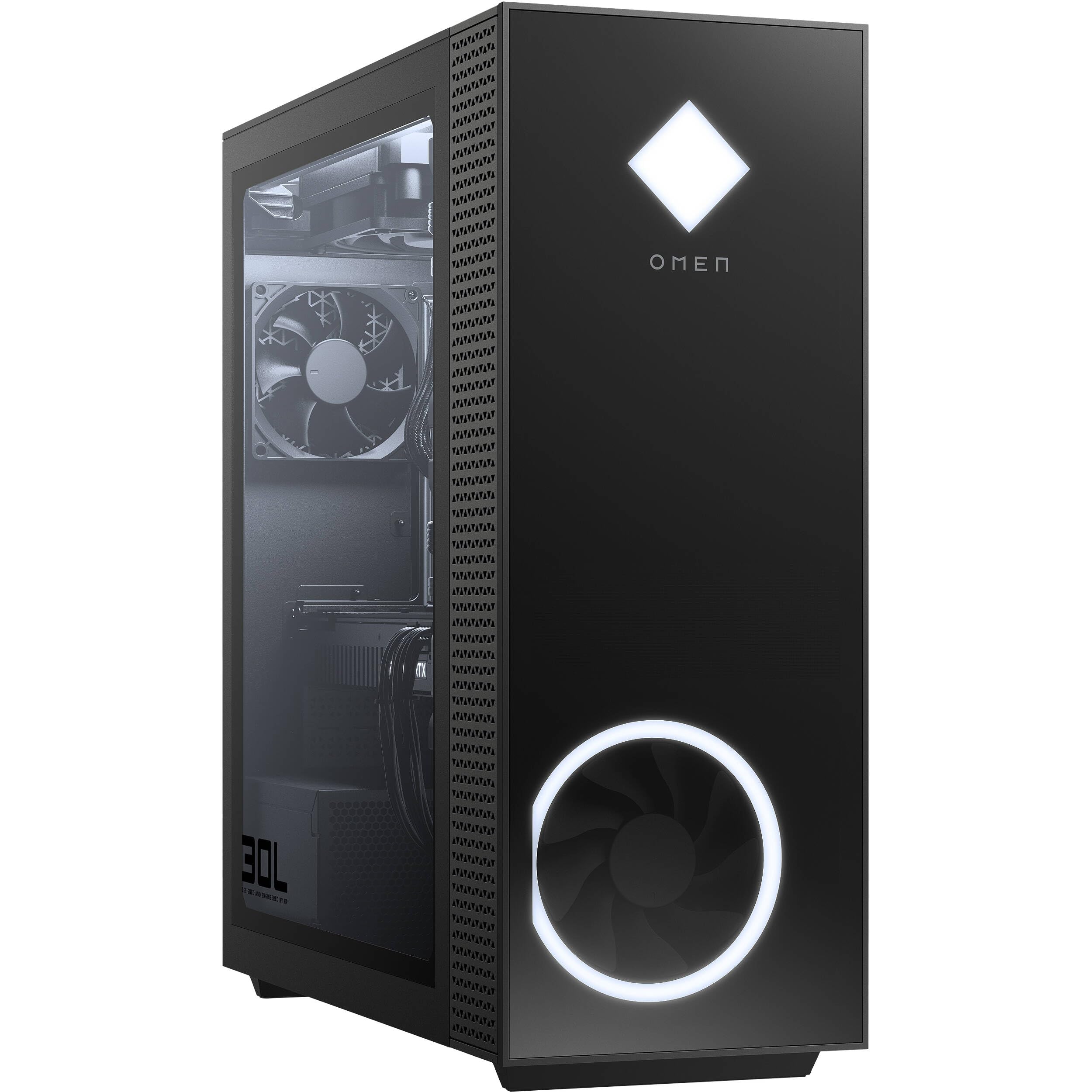 HP OMEN 30L GT13 Gaming Desktop Computer - AMD Ryzen 9 5900X 12-Core up to 4.80 GHz CPU, 16GB RAM, 512GB NVMe SSD, GeForce RTX 4070 12GB GDDR6X GPU, Custom Case Lighting, Windows 11 Home, Jet Black