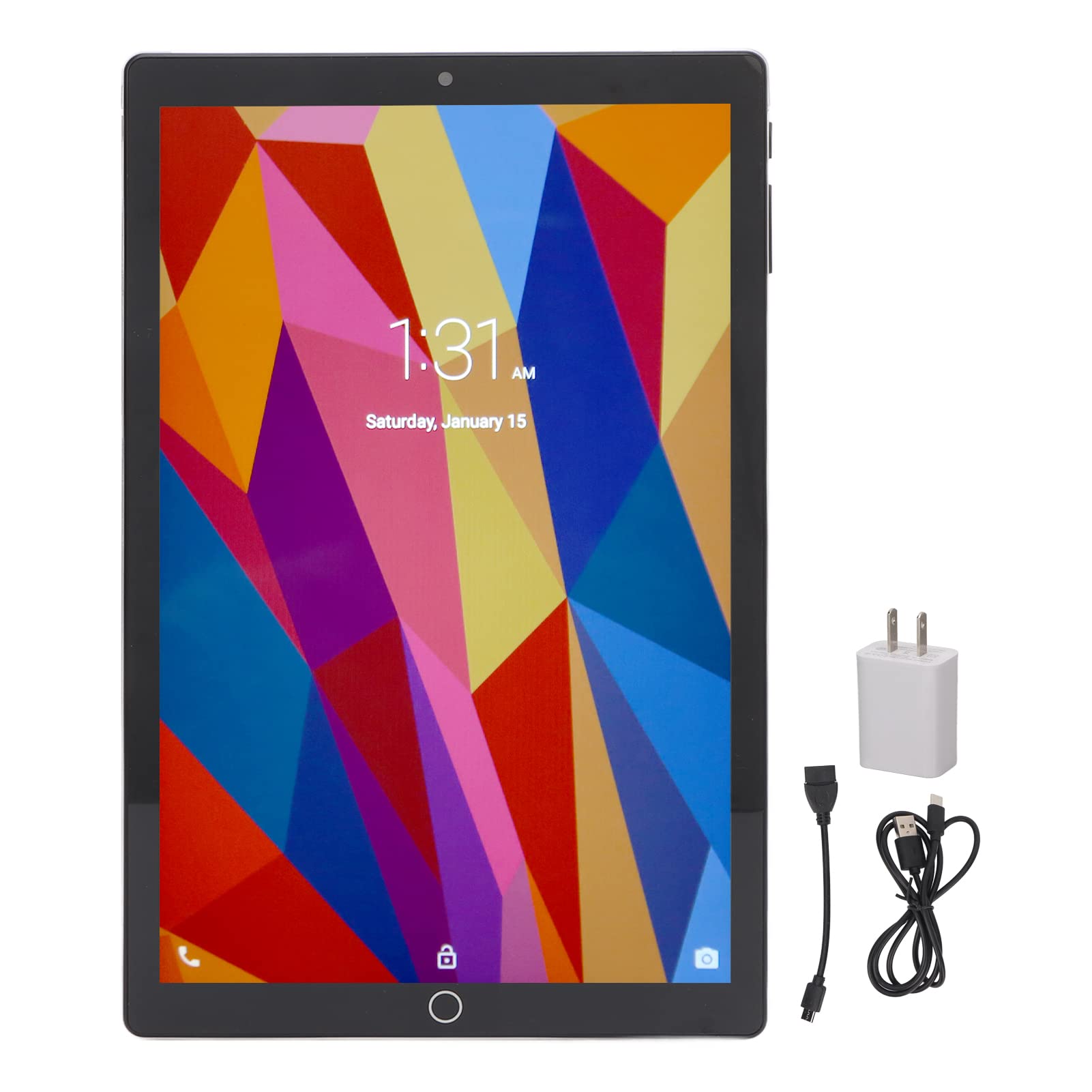 Green Tablet, 100‑240V Octa Core Dual SIM Dual Standby 10.1 Inch Tablet Dual Camera for Work (US Plug)