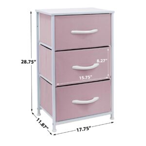 Sorbus Kids Dresser with 6 Drawers and 3 Drawer Nightstand Bundle - Matching Furniture Set - Storage Unit Organizer Chests for Clothing - Bedroom, Kids Rooms, Nursery, & Closet (Pink)