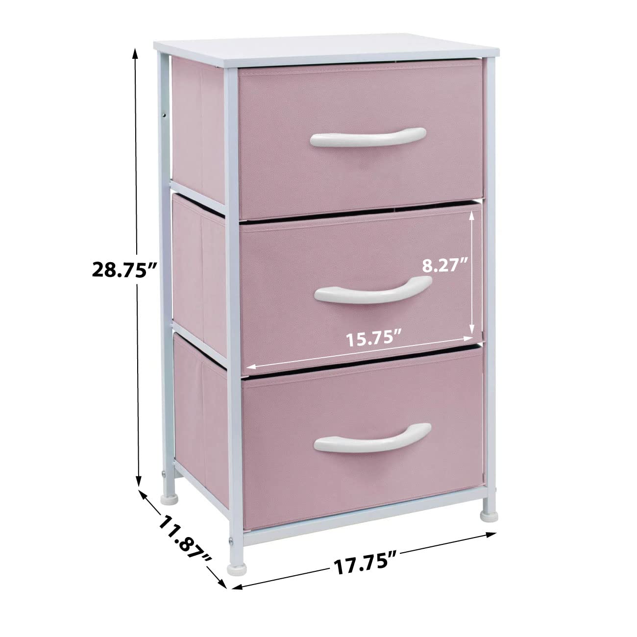 Sorbus Kids Dresser with 6 Drawers and 3 Drawer Nightstand Bundle - Matching Furniture Set - Storage Unit Organizer Chests for Clothing - Bedroom, Kids Rooms, Nursery, & Closet (Pink)