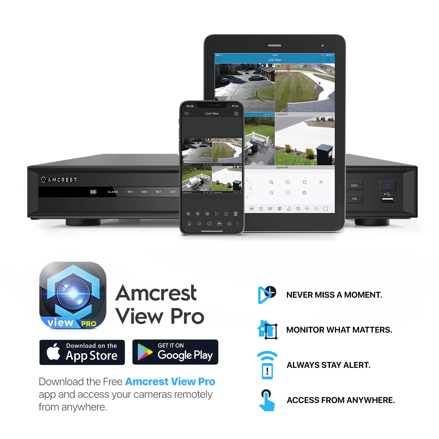 Amcrest 4K 32-Channel AI NVR (16-Port PoE) Smart NVR, Facial Recognition, Facial Detection & Vehicle Detection - Supports 32 x 4K IP Cameras, Supports up to 2 x 16TB HDD (Not Included) NV4232E-16P-EI