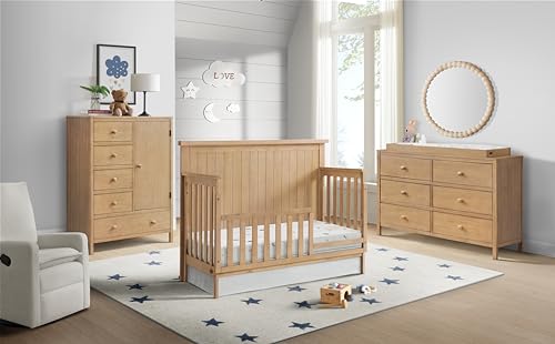 Soho Baby Everlee Crib to Toddler Bed Guard Rail Conversion Kit, Honey Wood