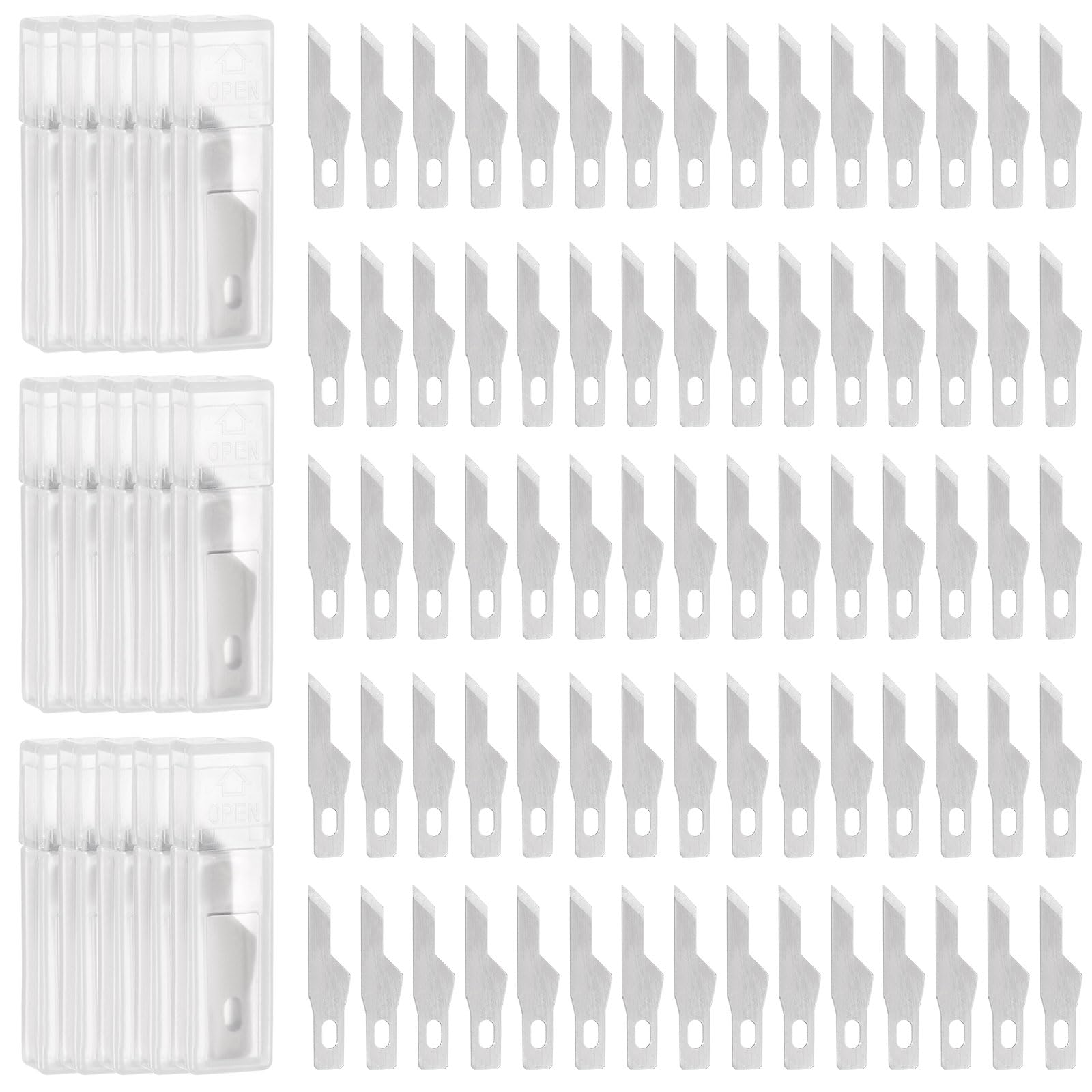 HARFINGTON 100pcs Exacto Knife Blades #16 Hobby Knife Replacement Blades Spare Precision Exacto Blades Hobby Knife Blade Refills for DIY, Art, Cutting, Carving, Scrapbooking, Stencil