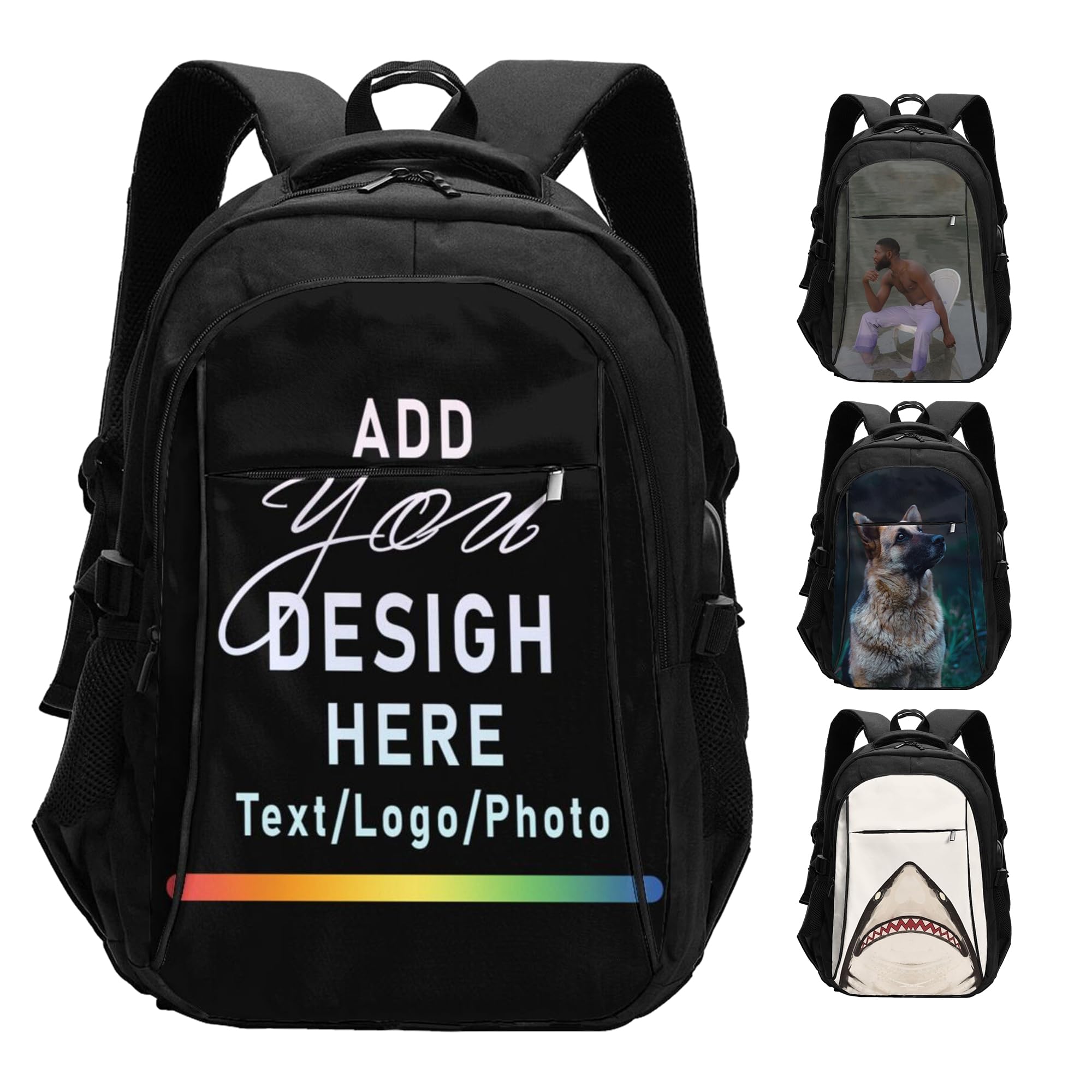 Custom Backpack Personalized Laptop Backpack for Women Men Customized Casual Daypack Add Your Logo Picture Photo Image Text Name on Computer Bag