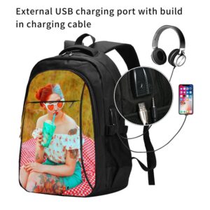 Custom Backpack Personalized Laptop Backpack for Women Men Customized Casual Daypack Add Your Logo Picture Photo Image Text Name on Computer Bag