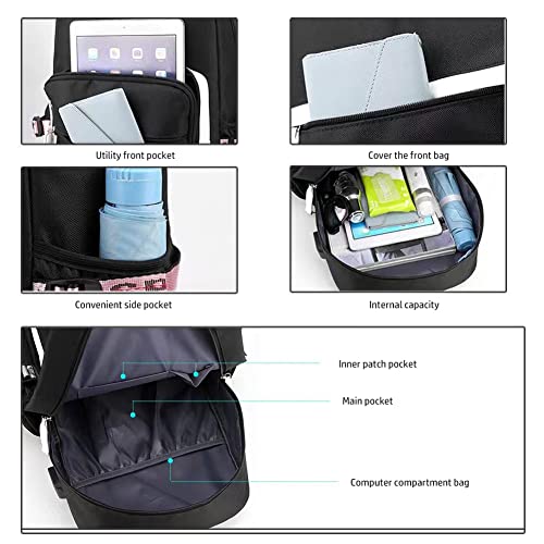 RUILIHIAO Fashionable Cool Cartoon Laptop Backpack Lightweight Bags School Bag Multiple Pockets Outdoor Travel Bookbag