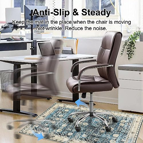 Anidaroel Home Office Chair Mat for Hardwood Floor, 48"x60" Office Chair Rug Protector for Rolling Chair, Computer Gaming Chair Mat, Low Pile Carpet Floor Chair Mat