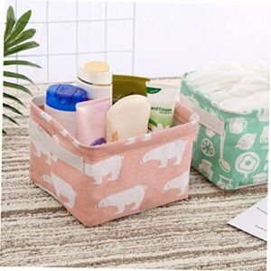 Holibanna 6pcs Cartoon Storage Basket Storage Baskets Hamper Storage Shelf Home Supplies Folding Storage Bins Storage Holder Cotton Linen Basket Storage Container Homegrown