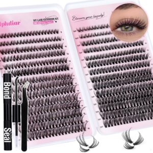 lash extension kit 30d&50d eyelash extension kit d curl lash clusters kit with lash bond and seal 560 pcs natural lashes extension kit with lash tweezers by calphdiar (30d+50d-d-8-16mix kit)