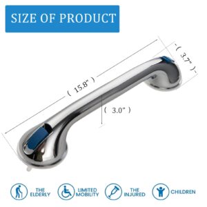 Shower Handle 16 inch Shower Grab Bar for Seniors and Elderly 2 Pack Strong Suction Cup Grab Bars for Bathroom and Showers Bathtub Grab Bar Waterproof, No Drilling Safety Assist Handle