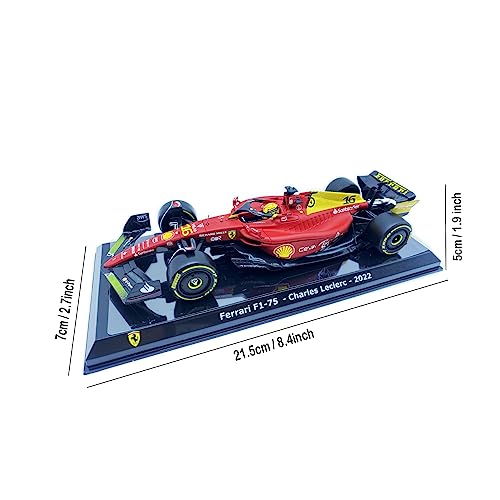 HTLNUZD Bburago 1/24 2022 New F1-75#16 for Ferrari 75th Anniversary Leclerc Alloy Formula One Racing Car Die Cast Collection Vehicles Model Collectible