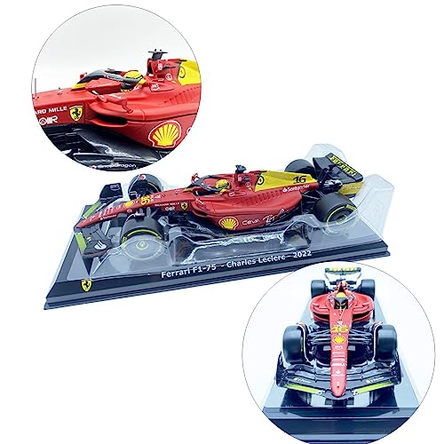 HTLNUZD Bburago 1/24 2022 New F1-75#16 for Ferrari 75th Anniversary Leclerc Alloy Formula One Racing Car Die Cast Collection Vehicles Model Collectible