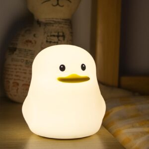 carainbo portable night light for kids room, led rechargeable soft nightlights for baby room and toddler,multiple colors silicone night light,kawaii duck lamp