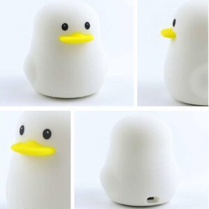 CARAINBO Portable Night Light for Kids Room, LED Rechargeable Soft Nightlights for Baby Room and Toddler,Multiple Colors Silicone Night Light,Kawaii Duck Lamp