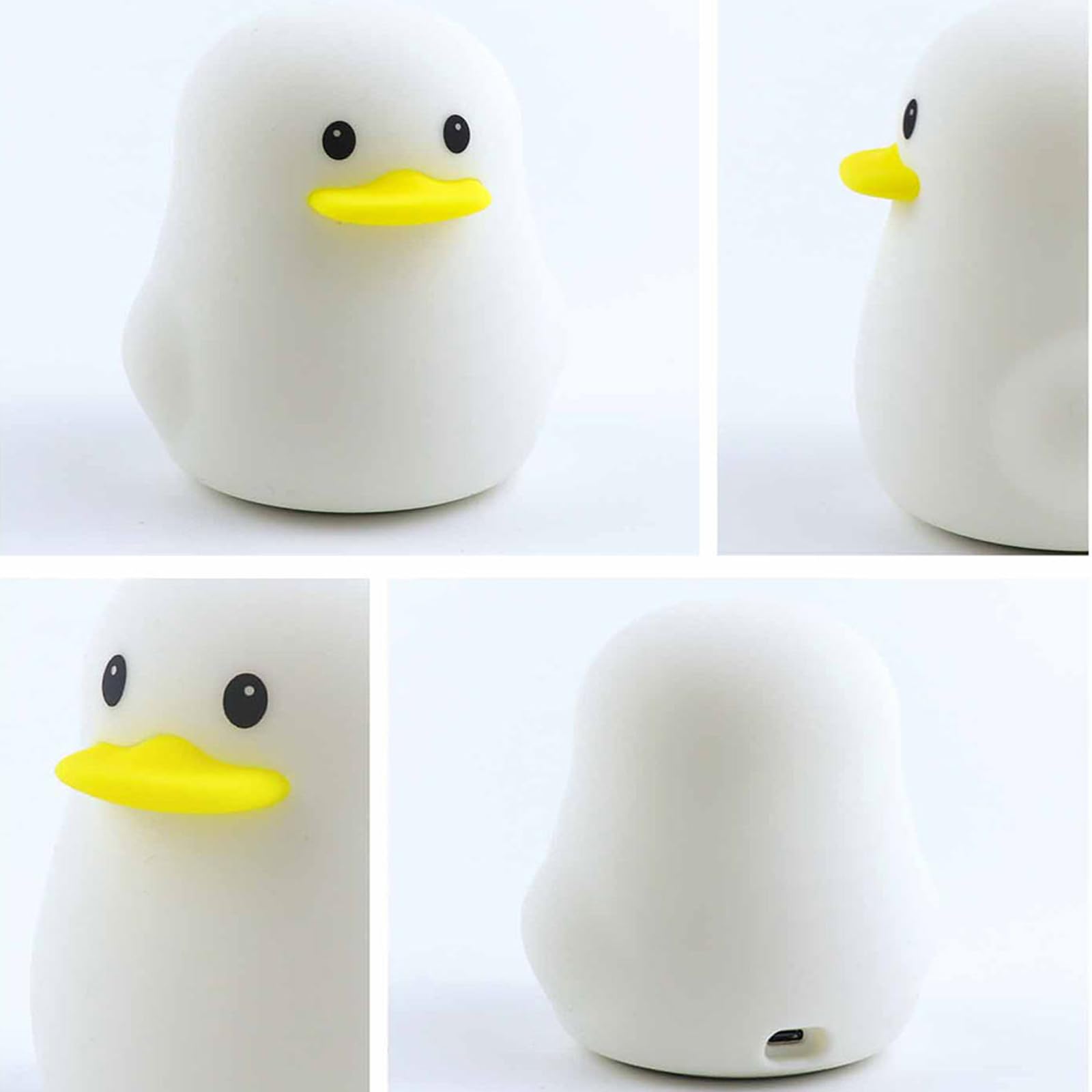 CARAINBO Portable Night Light for Kids Room, LED Rechargeable Soft Nightlights for Baby Room and Toddler,Multiple Colors Silicone Night Light,Kawaii Duck Lamp