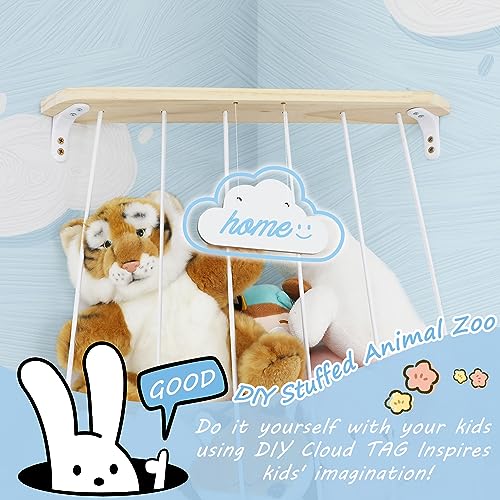 TOPHDY Stuffed Animal Storage Holder - 2 Layers Wall-Mounted Stuffed Animal Storage Ideas with Adjustbale Design for Nursery Play Room Kid's Room