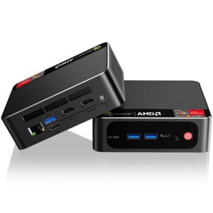 beelink mini pc, amd ryzen 5560u(turbo 4.0ghz, 6c/12t), 16gb ddr4 500gb pcie3.0 ssd ser5 mini desktop computers, support 4k@60hz triple display/wifi 6/bt5.2/dp1.4/hdmi2.0/usb3.2 home/office