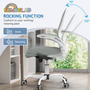 Mimoglad Home Office Chair, High Back Desk Chair, Ergonomic Mesh Computer Chair with Adjustable Lumbar Support and Thickened Seat Cushion (Modern, Moon Gray)