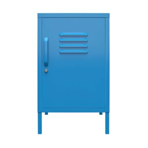 Novogratz Cache 2 Door Metal Locker Accent Cabinet and End Table, Blue