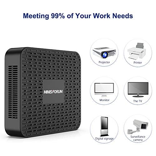 MINISFORUM GK41 Mini PC Celeron Processor J4125 Quad Core(up to 2.7GHz),8GB DDR4 128GB SSD Mini Desktop Computer 4X USB 3.0 Ports,1X Gigabit Ethernet,4K@60Hz Output,Dual Wi-Fi