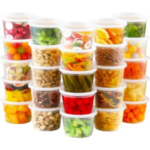 aozita 32 sets 16 oz plastic deli food containers with lids, airtight food storage containers, freezer/dishwasher/microwave safe, soup containers for takeout meal prep storage