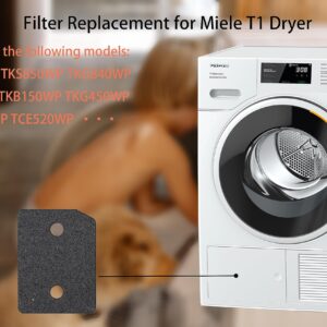 2 Pack 9164761 Miele Dryer Base Filter Replacement for all Miele T1 Heat Pump Tumble Dryers. Foam Filters - Non-Vacuum Compression Packed