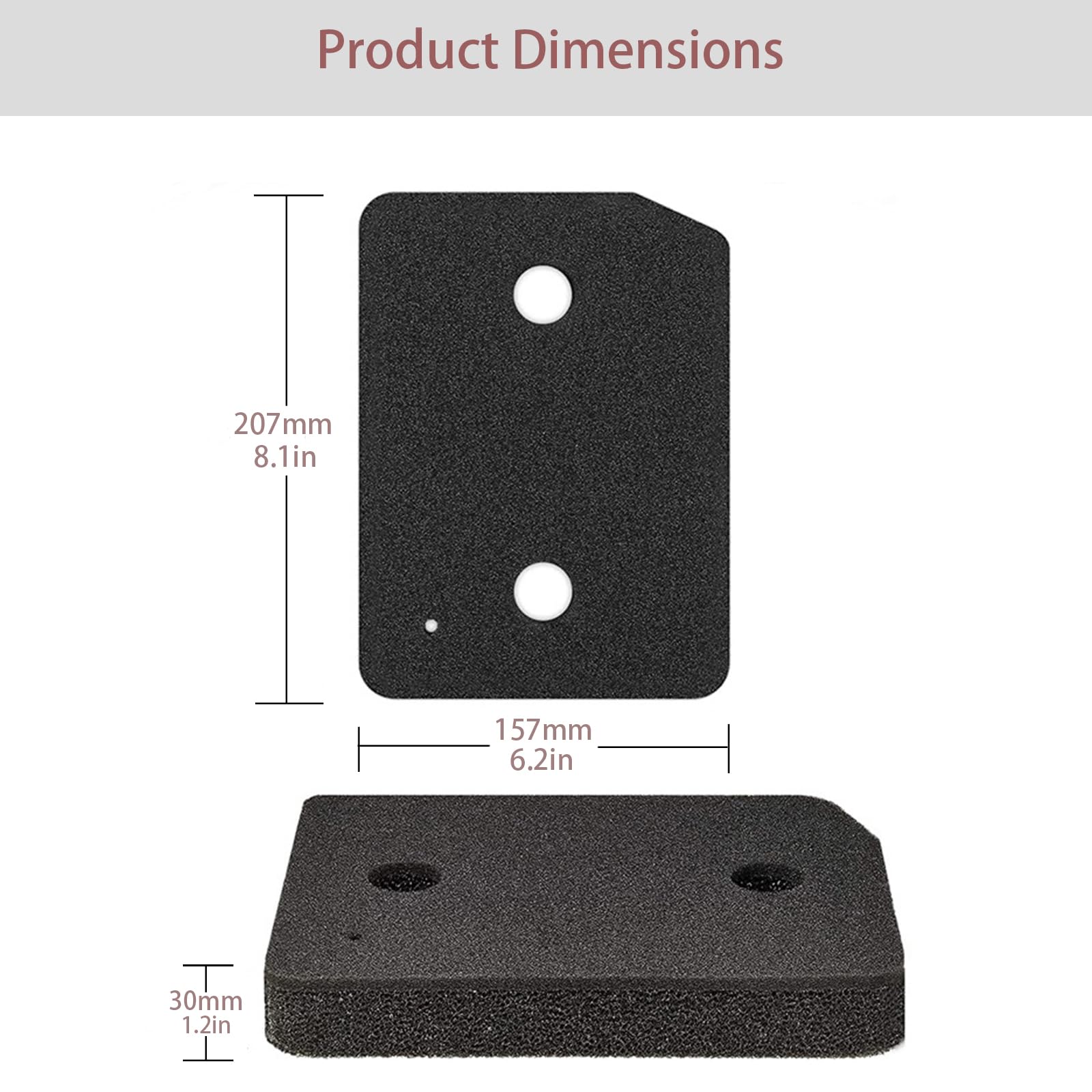 2 Pack 9164761 Miele Dryer Base Filter Replacement for all Miele T1 Heat Pump Tumble Dryers. Foam Filters - Non-Vacuum Compression Packed