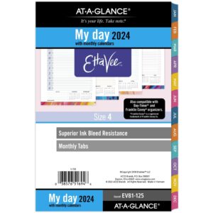 at-a-glance® ettavee daily/monthly loose-leaf planner refill pages, 5-1/2" x 8-1/2", january to december 2024, ev81-125