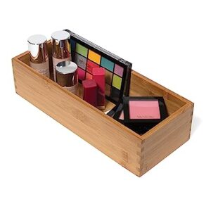 Lipper International Bamboo Utensil Holder Storage Box for Cooking Tools, Makeup, or Office Supplies, 5" x 12" x 3"