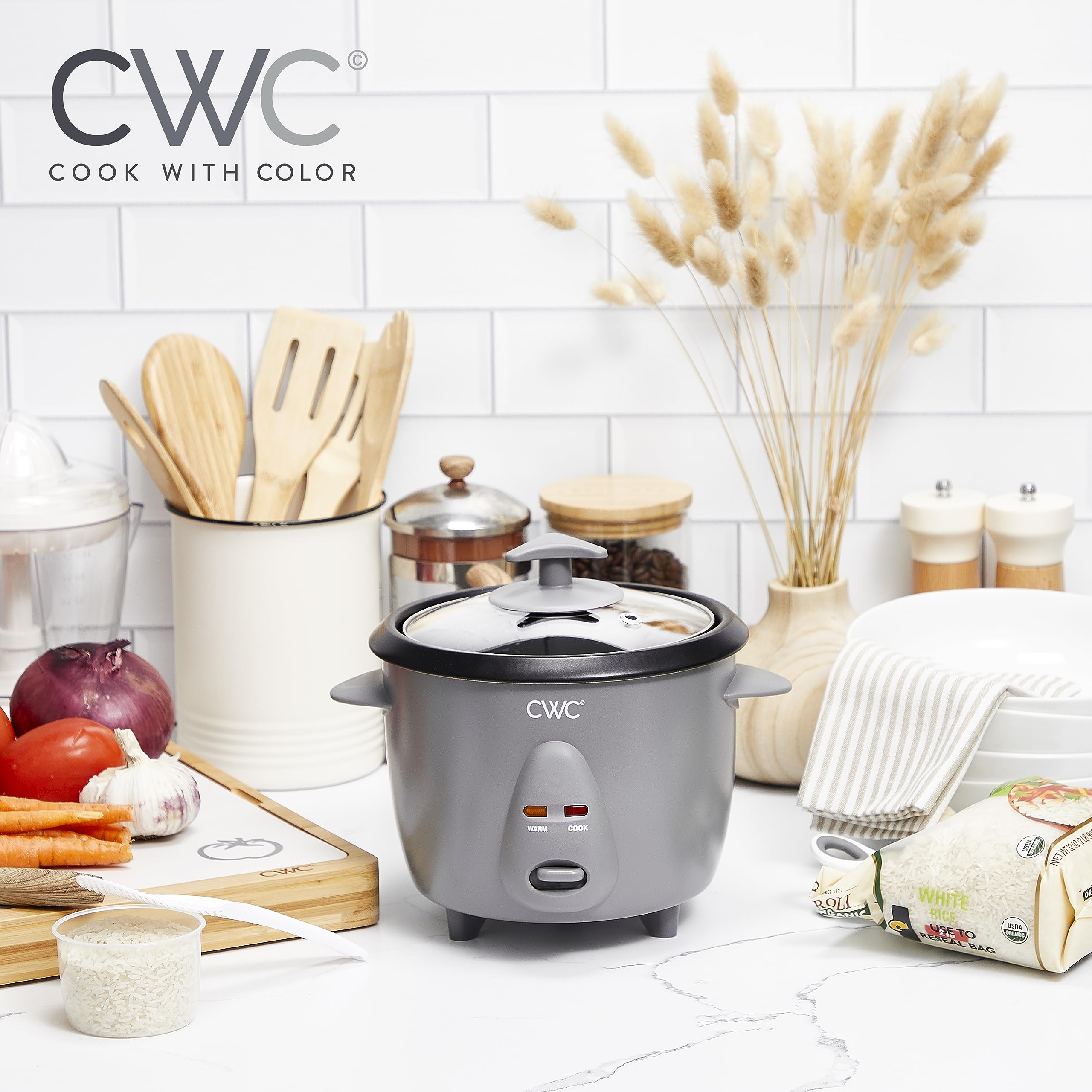 COOK WITH COLOR 6 Cup Rice Cooker 300W - Effortless Cooking and Greatly, Cooks 3 Cups of Raw Rice for 6 Cups of Cooked Rice, Navy