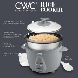 COOK WITH COLOR 6 Cup Rice Cooker 300W - Effortless Cooking and Greatly, Cooks 3 Cups of Raw Rice for 6 Cups of Cooked Rice, Navy