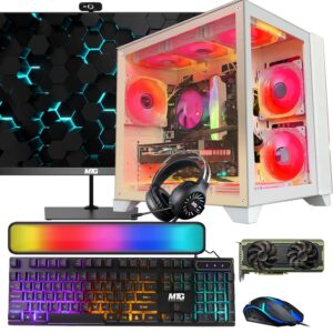 mtg khuno gaming tower pc- intel core i5 12th gen, rtx 4060 8gb 128-bit, 32gb argb ram, 1 tb nvme, 27 inch 165hz gaming monitor, rgb gamer bundle combo, webcam, win 11 home