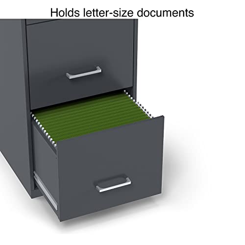 Staples 3-Drawer Vertical File Cabinet, Locking, Letter, Charcoal, 18"D (18606)