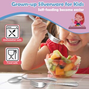 E-far Toddler Forks and Spoons Set, 10-Piece Stainless Steel Toddler Utensils Kids Safe Silverware for Self Feeding, Healthy & Non-Toxic, Dishwasher Safe