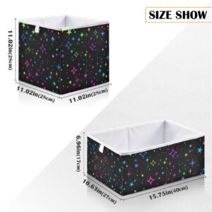 Kigai Fabric Cube Storage Bins Foldable Storage Box Waterproof Storage Cubes Organizer with Handles Storage Basket for Shelves, Home, Office, Nursery, 11"x11"x11", Star