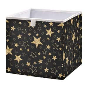 kigai fabric cube storage bins foldable storage box waterproof storage cubes organizer with handles storage basket for shelves, home, office, nursery, 11"x11"x11", star