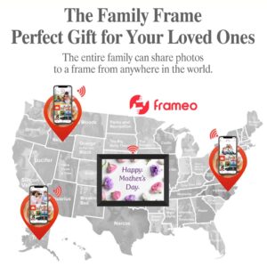 Digital Picture Frames Load from Phone Frameo 10.1 Inch Smart WiFi Digital Photo Frame, 1280x800 IPS LCD Touch Screen, Share Pics & Videos Instantly, for Your Loved Ones (32GB)…