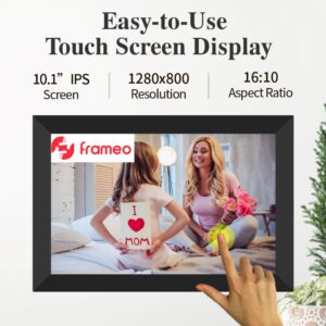 Digital Picture Frames Load from Phone Frameo 10.1 Inch Smart WiFi Digital Photo Frame, 1280x800 IPS LCD Touch Screen, Share Pics & Videos Instantly, for Your Loved Ones (32GB)…